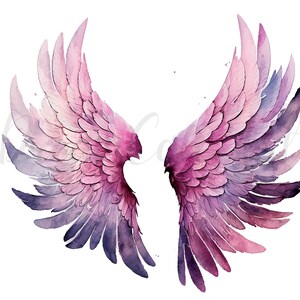 10 Angel Wings Watercolor Clipart Png, Angel Wings Сlip Art, Cute Angel ...