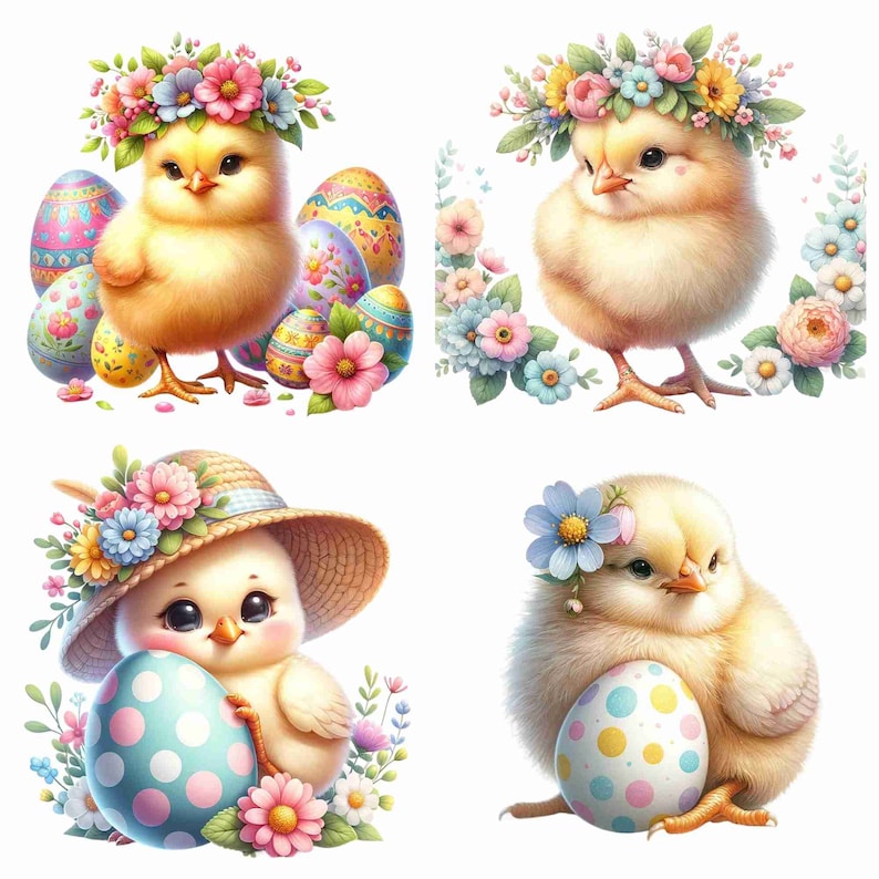 25 PNG Easter Chicks Clipart Bundle,easter Bundle Clipart, Easter ...