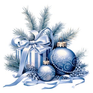 14 Blue Christmas Clipart, High Quality Jpgs, Digital Download - Card ...