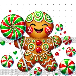23 PNG, Gingerbread Man Clipart Bundle, Christmas Clipart, Festive ...