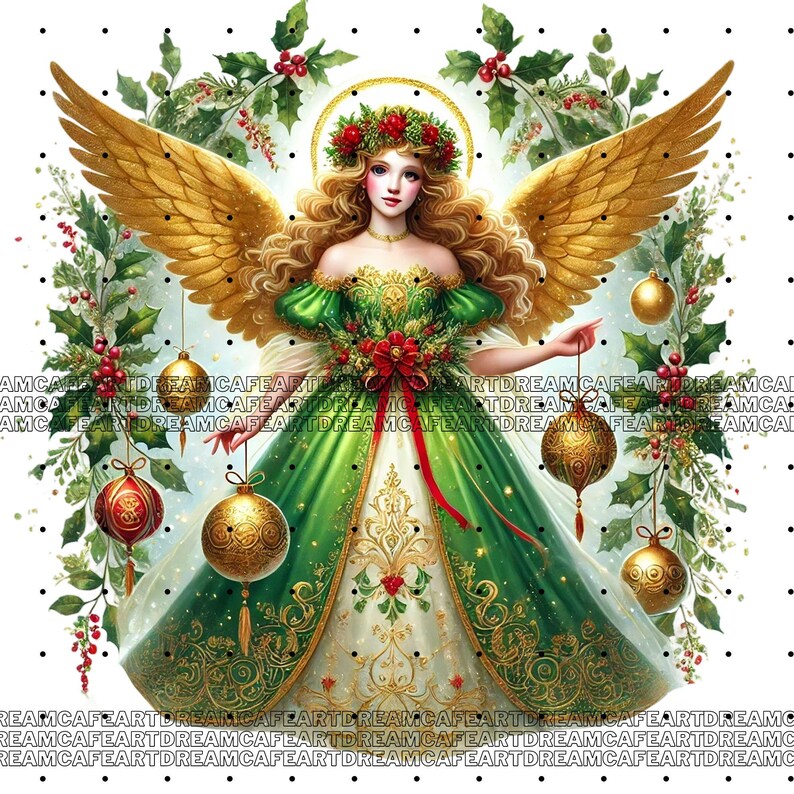 40 PNG, Christmas Angels Clipart Bundle, Set2, Winter Illustrations ...