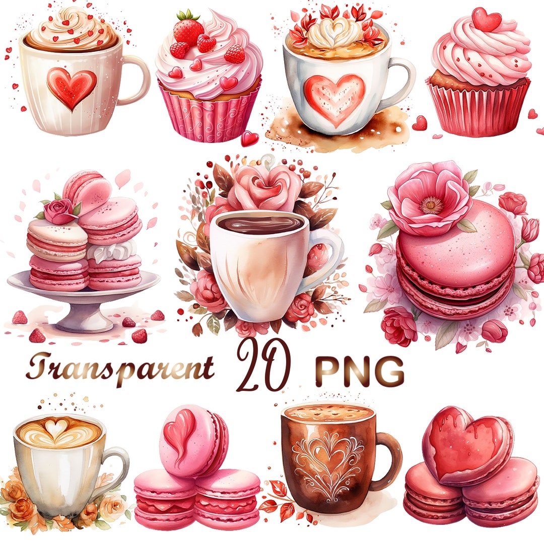20 Valentine's Day PNG, Coffee Valentines Day Clip Art, Drinks Clipart ...