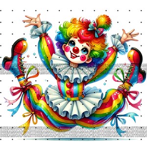 40 PNG Set 3 Cute Clowns Clipart Bundle, Colorful Circus Performer ...