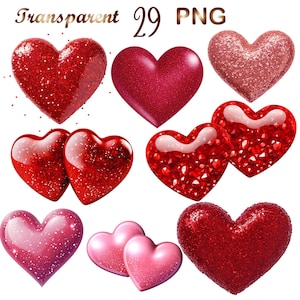 29 Valentine's Day PNG, Glitter Heart Valentines Day Clip Art, Love ...