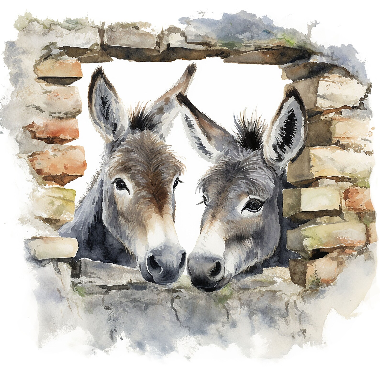 18 Happy Donkeys Clipart, Donkey Clipart, JPG, Commercial Use,digital ...