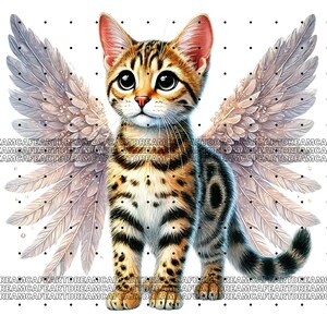 40 PNG, Cute Angelic Cats Clipart Bundle, Angelic Cats Png, Heavenly ...