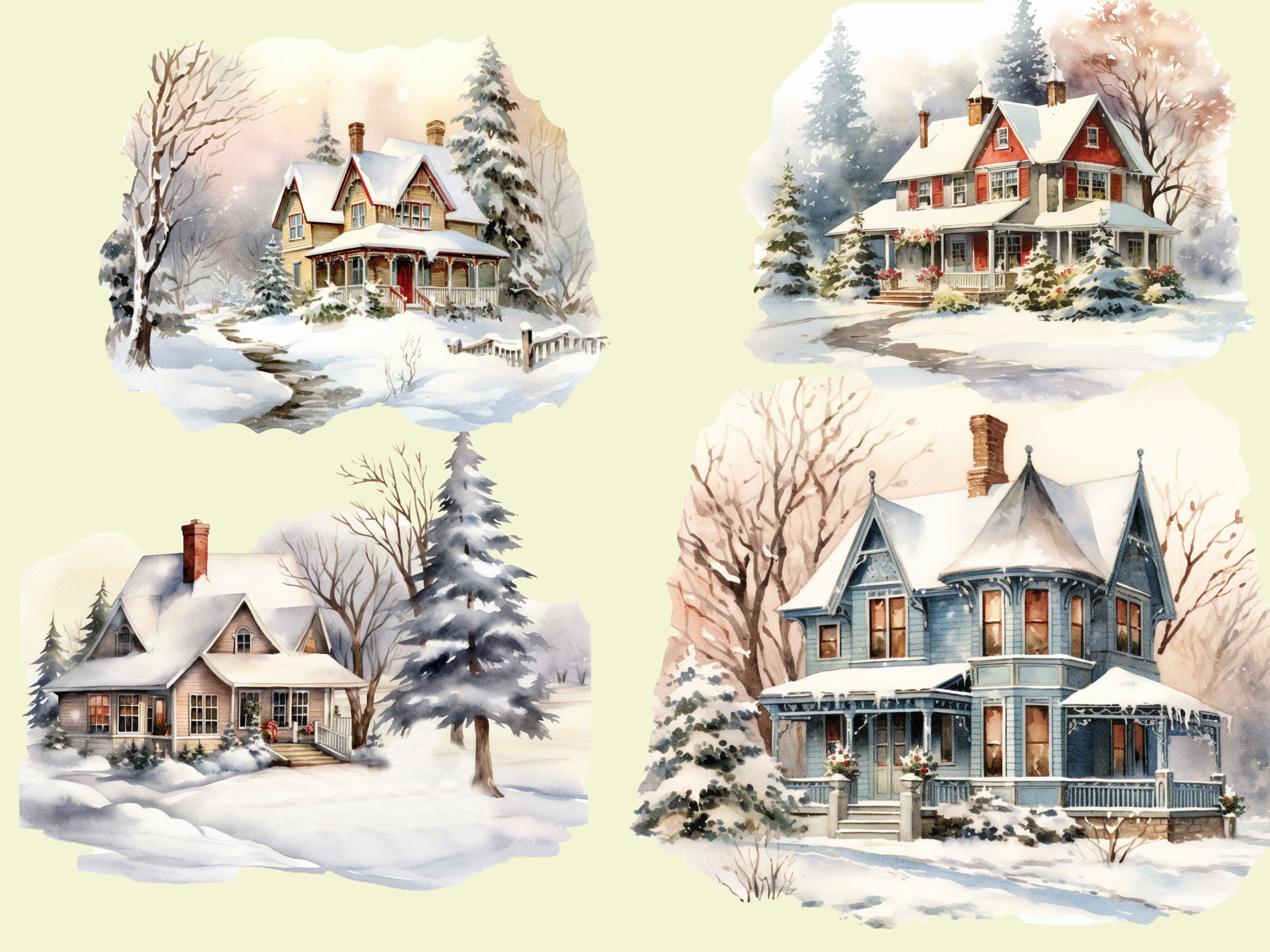 10 Watercolor Christmas Clipart PNG, Christmas Clipart Png, Christmas ...