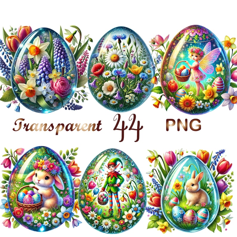 Easter Eggs Clipart Bundle, Festive Easter Eggs Graphics Designs, 44 ...