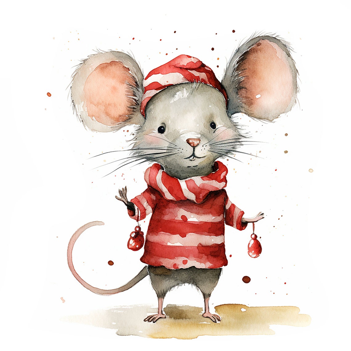 Christmas Happy Mouse Clipart 20 Jpg,high Quality,digital Download,card ...