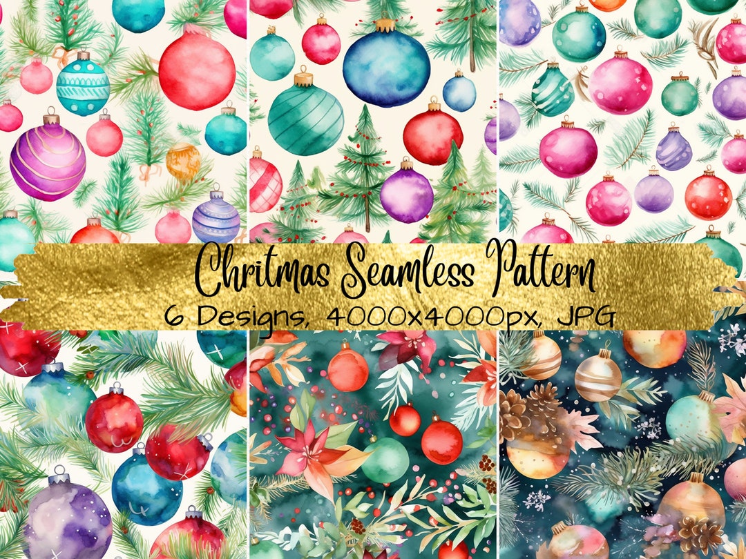 Christmas Seamless - Watercolor Pattern - Seamless Pattern - Commercial ...