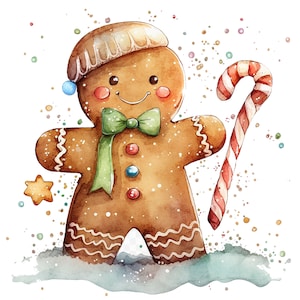 10 Gingerbread PNG, Christmas Clipart, Winter Clipart, Holiday Clipart ...