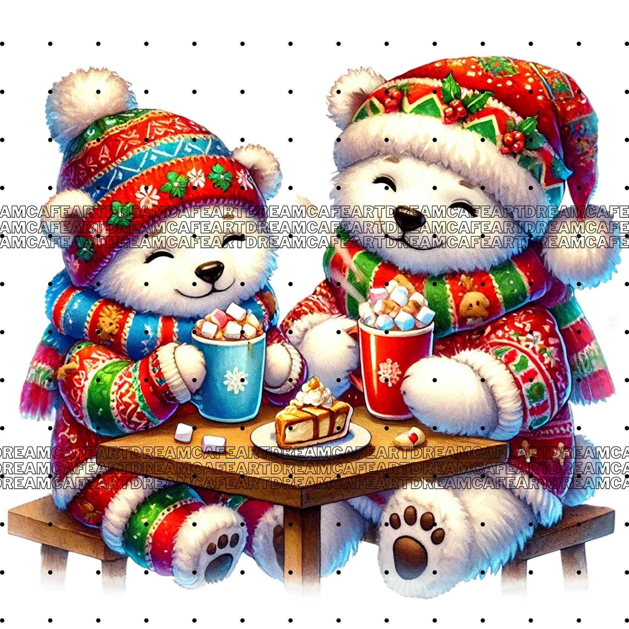 30 PNG, Christmas Polar Bear Clipart Bundle, Polar Bear Clip Art, Cute ...