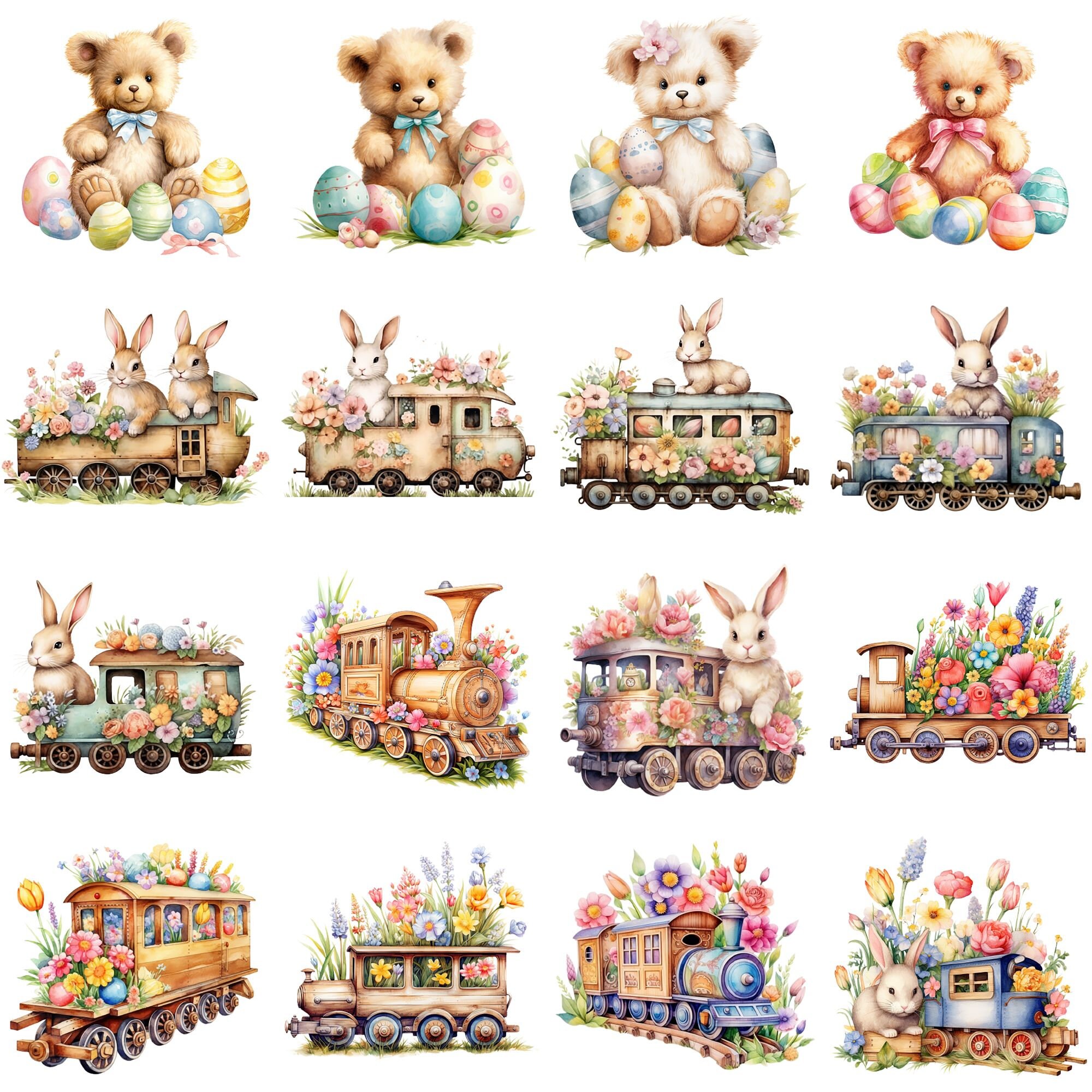 22 PNG Easter Clipart Bundle, Spring Easter Art, My 1st Easter Clipart ...
