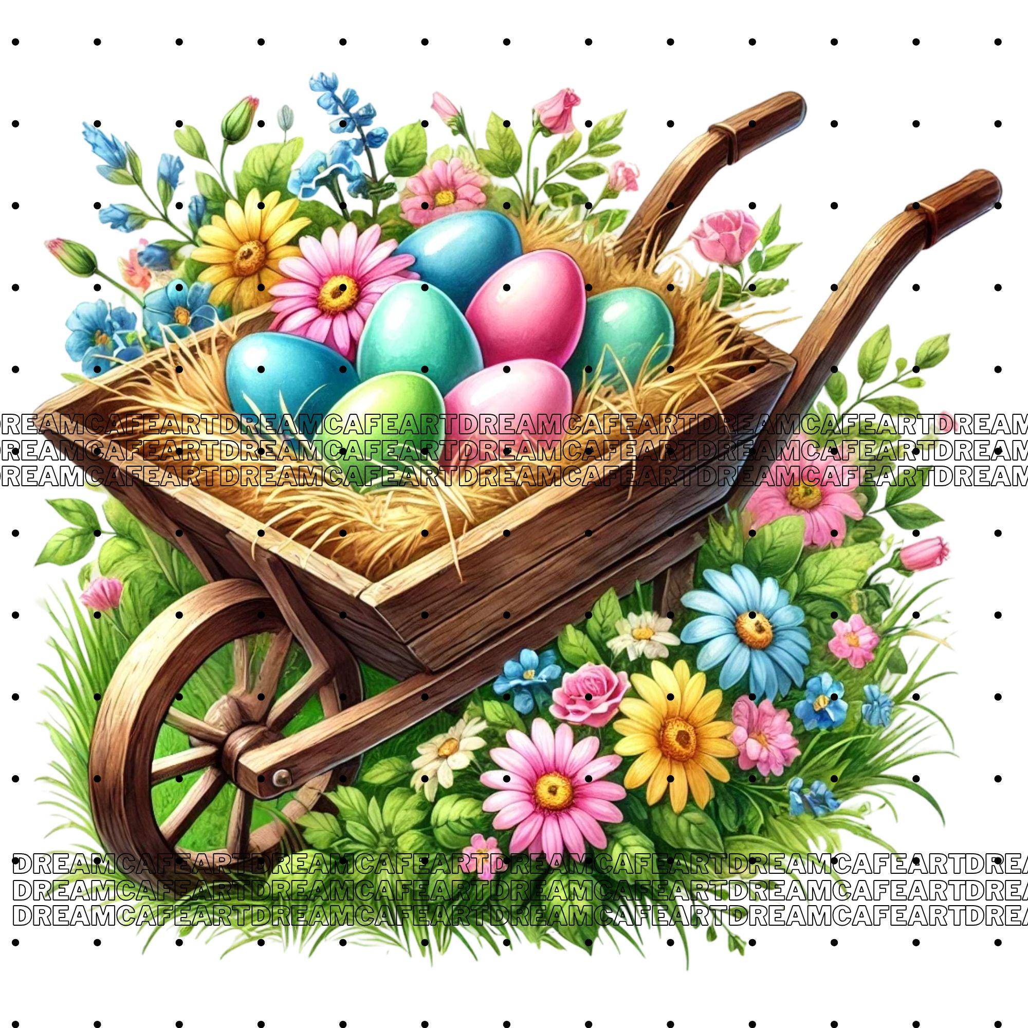 43 PNG Set 8 Easter Clipart Bundle, Spring Holiday Llustrations Designs ...