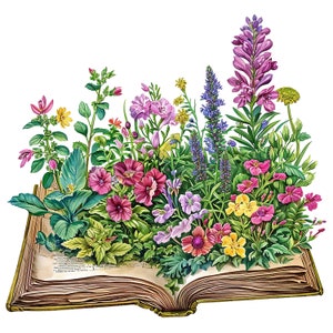 25 Spring Flowers Books Clipart Jpgs, Commercial Use, Garden Books ...