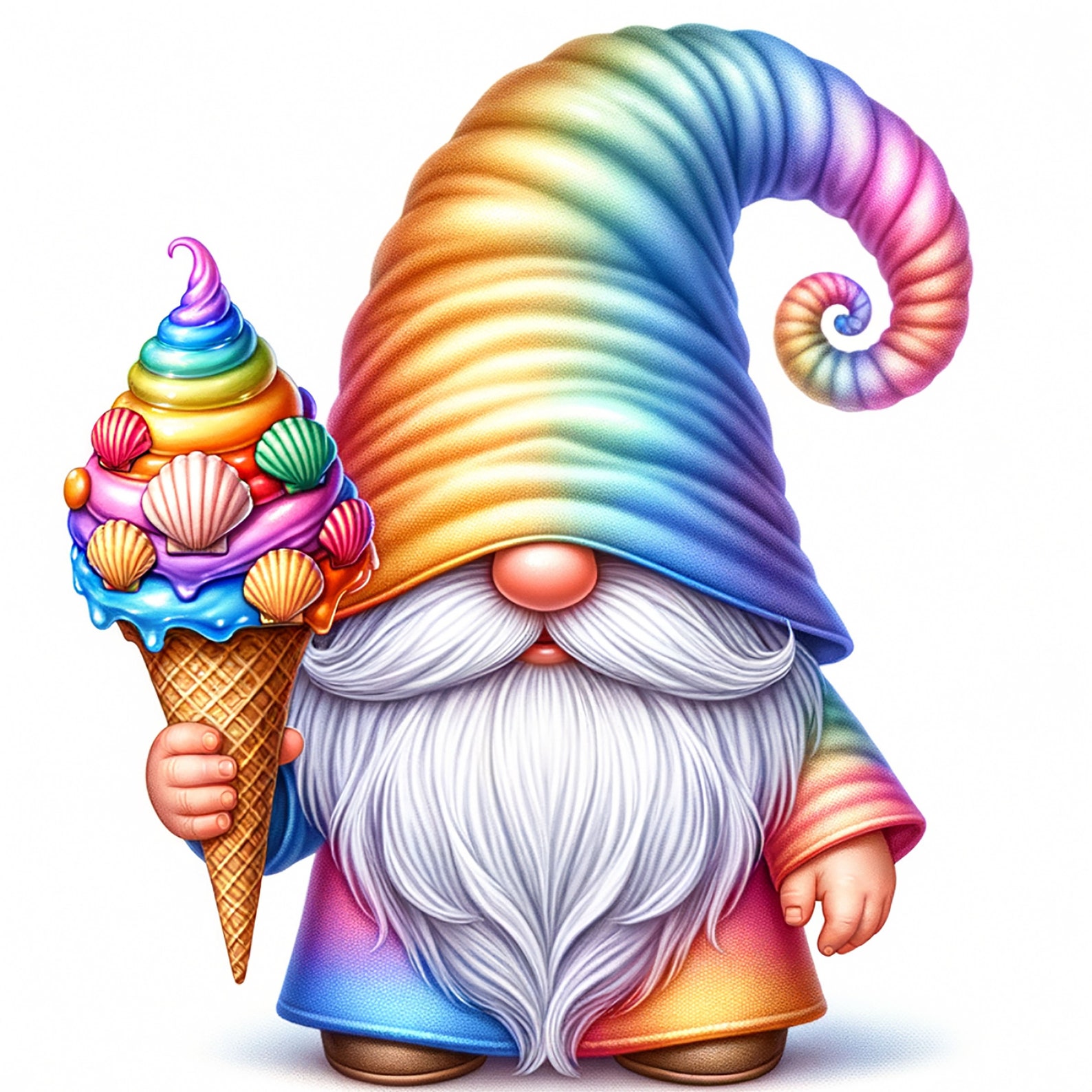 27 PNG, Ice Cream Gnome Clipart, Gnome Clipart Bundle,summer Gnomes ...
