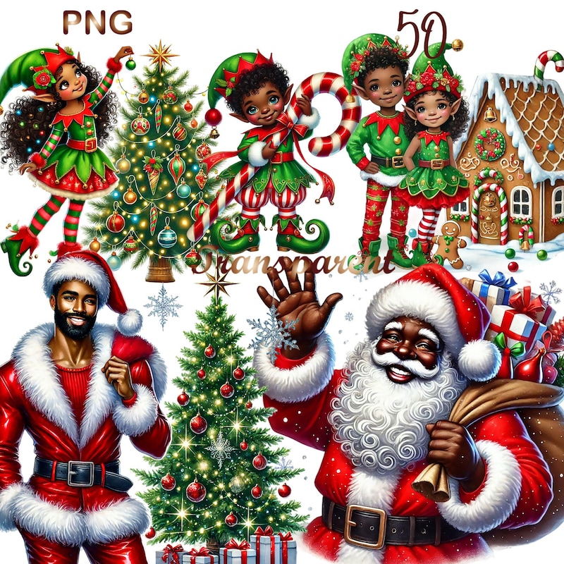 African American Christmas Clipart - Etsy