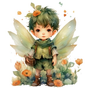 12 Magical Fairy Boy Clipart, Jpgs, Watercolor, Digital Planner ...