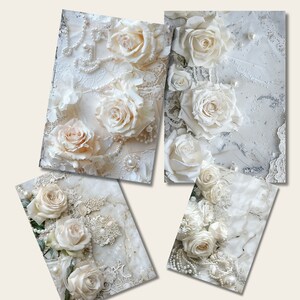 34 Shabby Chic Old Roses Junk Journal Pages, Digital Scrapbook Paper ...