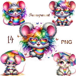 14 PNG, Mouse Clipart Bundle, Retro Clipart Bundle,retro Mouse Clipart ...