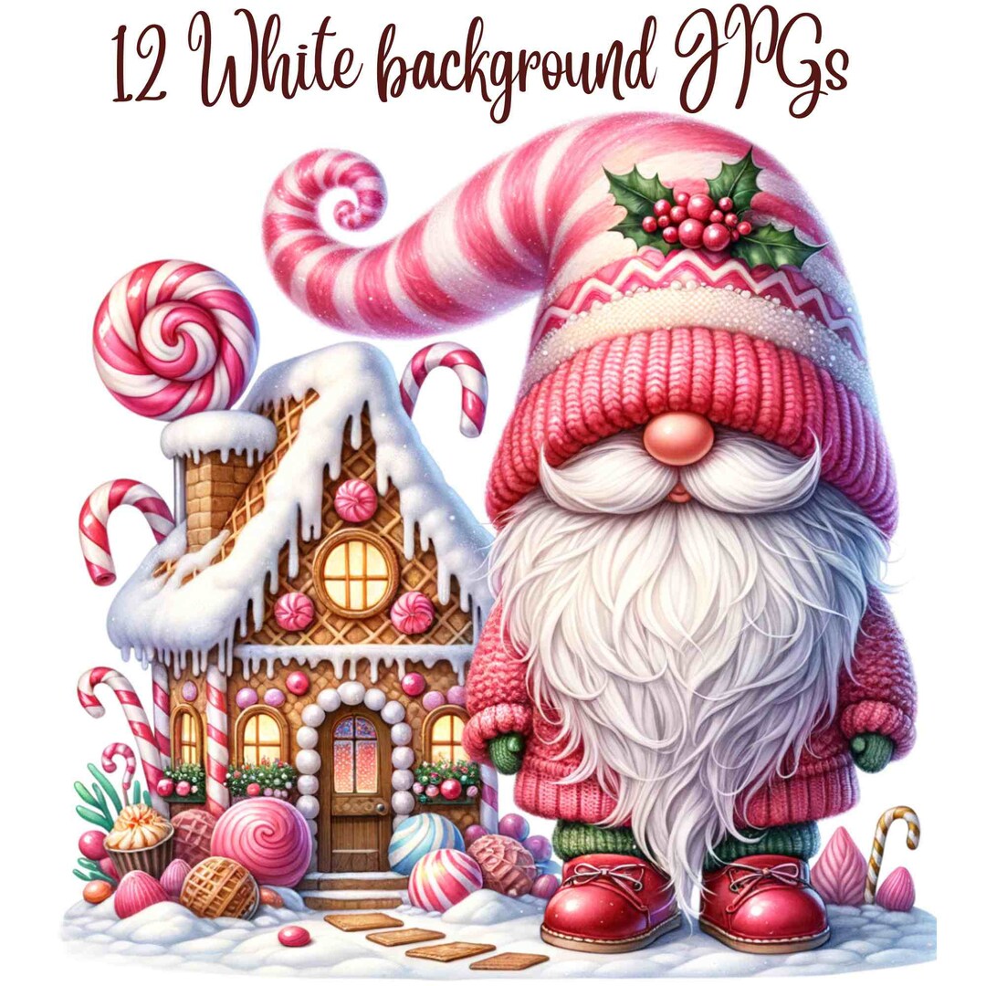 12 Gnome Christmas, Candyland Clipart, Gnome Christmas Clipart, Gnome ...