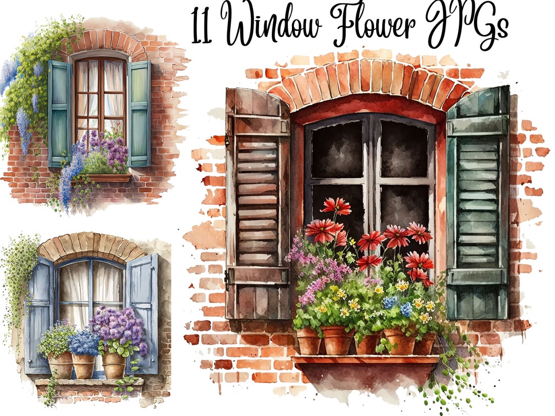 11 Window Flower Box Clipart, Floral Clipart, Window Box Clipart ...
