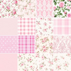 Seamless Pastel Pink Flower Digital Paper,seamless Shabby Chic ...