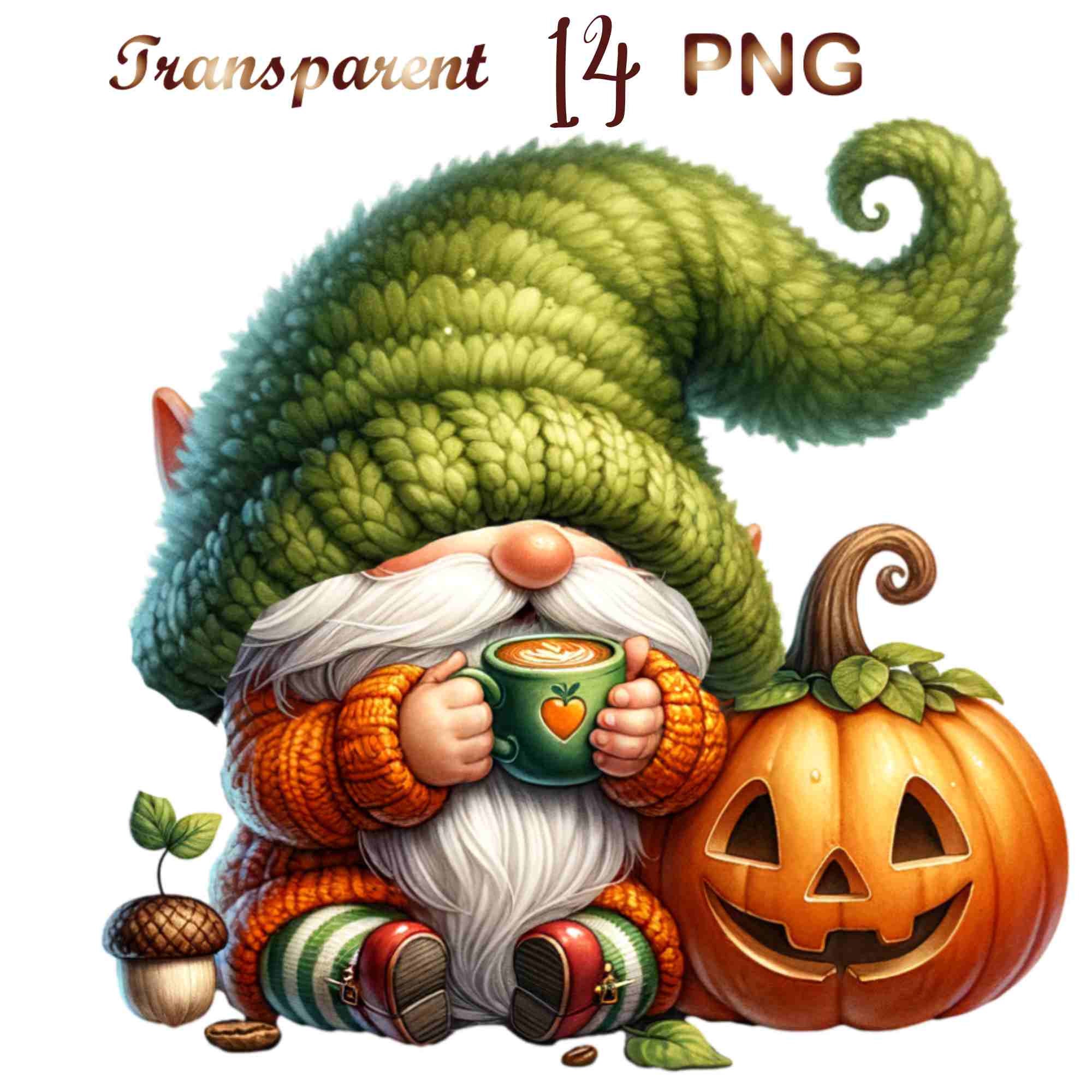14 Cute Gnome Clipart,gnome Clipart Bundle, Autumn Gnome Png,,autumn ...