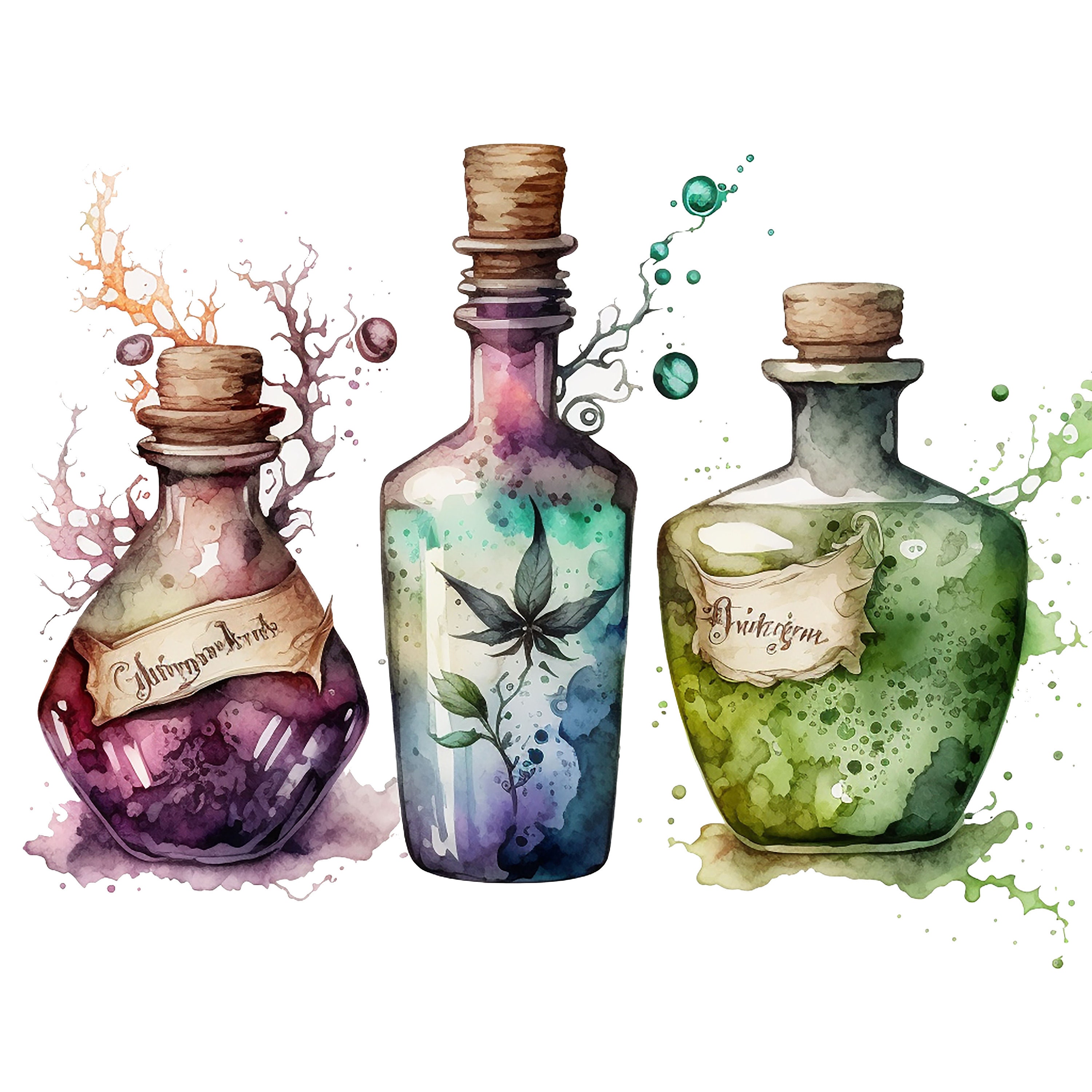 10 Potion Bottles Clipart Jpgs Digital Crafting Paper - Etsy Canada