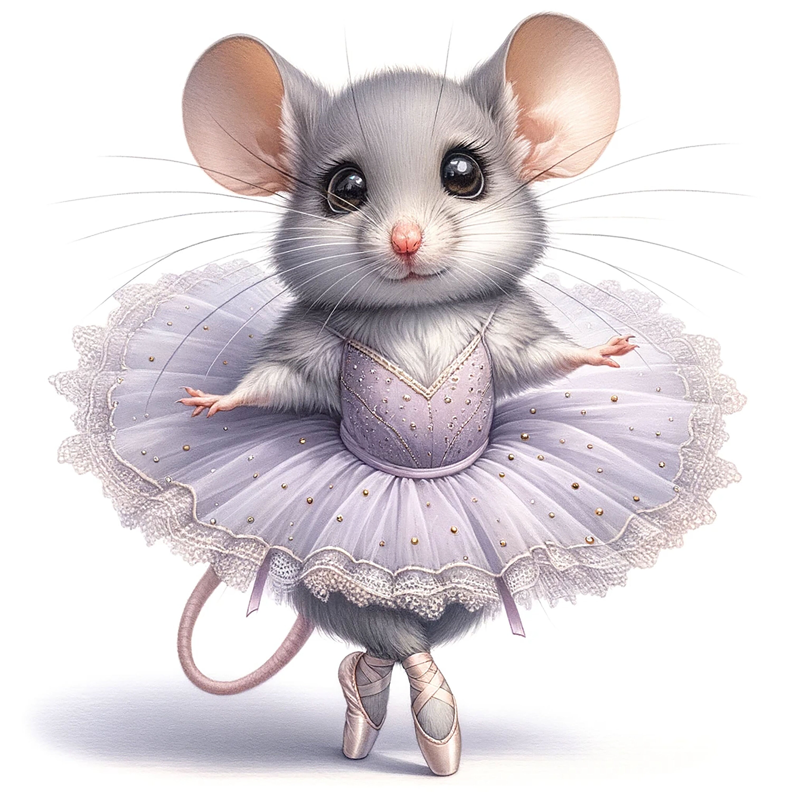 21 JPG Little Mouse Ballerinas Clipart Bundle, Cute Mouse Ballet ...