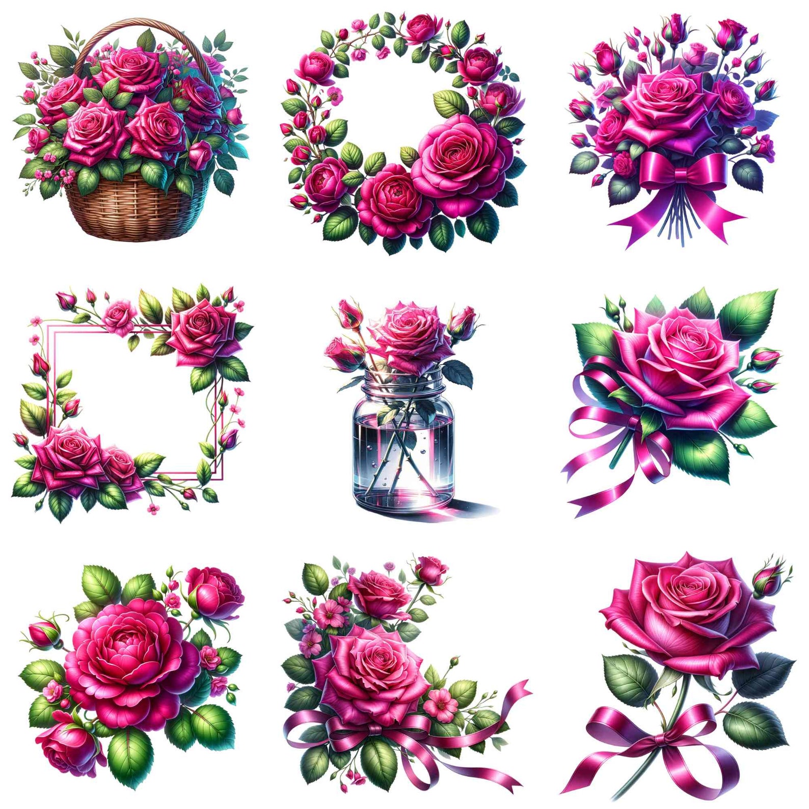 52 Fuchsia Flowers Clipart, Fuchsia Pink Roses, Roses Clipart, Pink ...