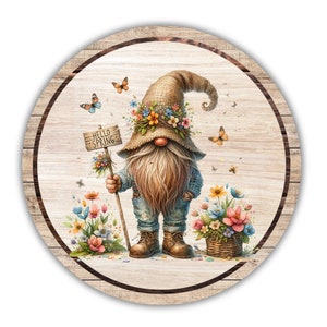 9 Spring Gnome Sign,easter Gnome Sign for Wreath,wreath Sign Png,garden ...