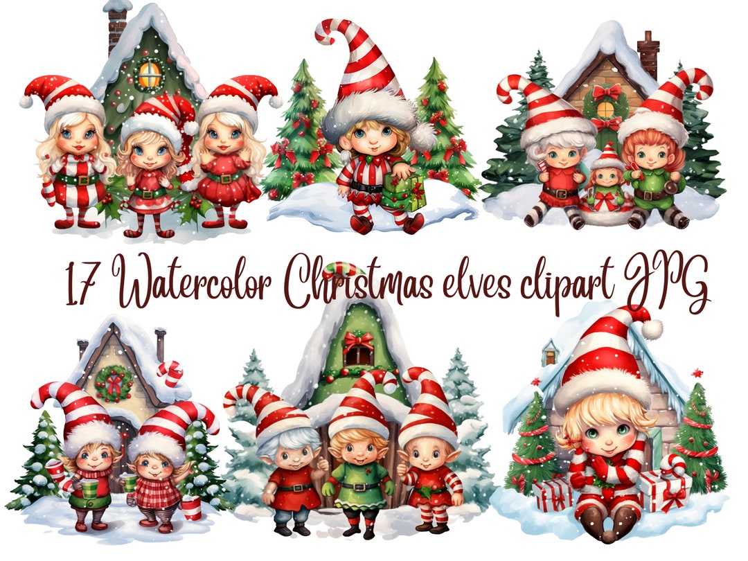 17 Christmas Elves Clipart, Christmas Clipart, Elves Clipart, Jpgs ...