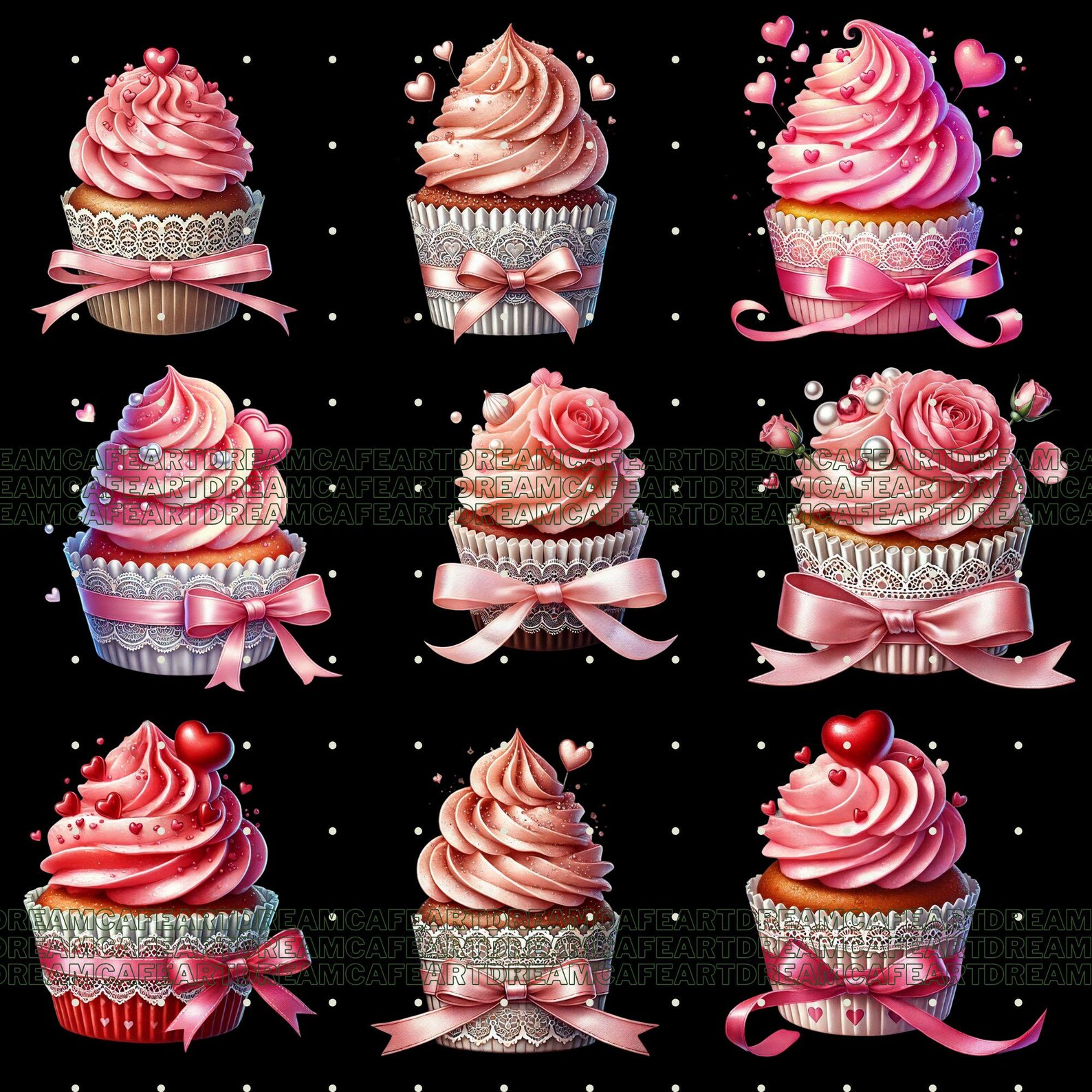 Valentine Fairytale Cupcakes Clipart Bundle | 65 Romantic Storybook ...
