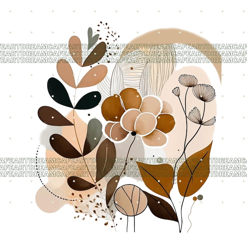 9 Boho Flowers Clipart, Boho Clipart, Jpgs, Commercial Use, Digital ...