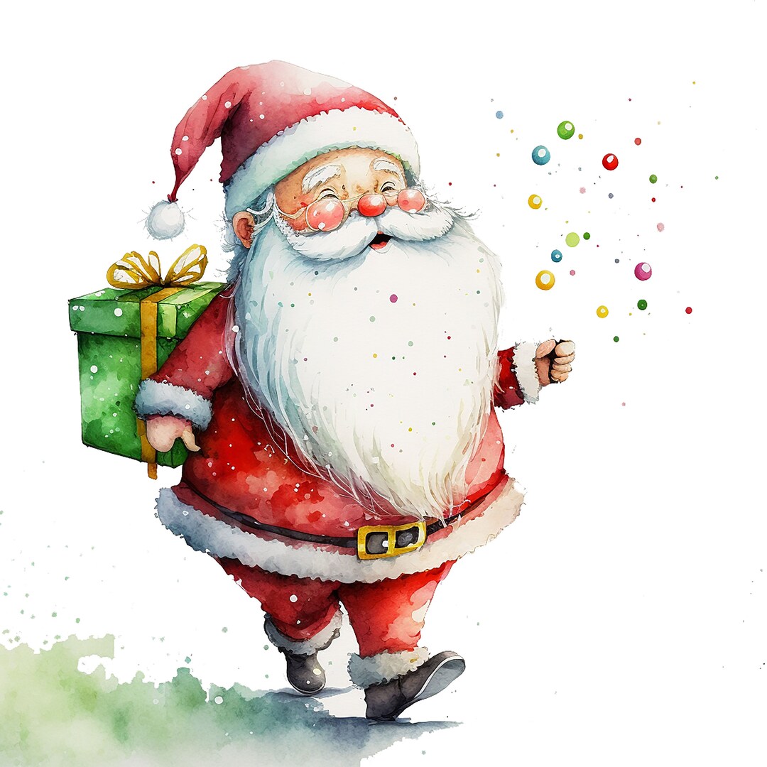 12 Santa Claus Clipart, High Quality Jpgs, Digital Download - Card ...