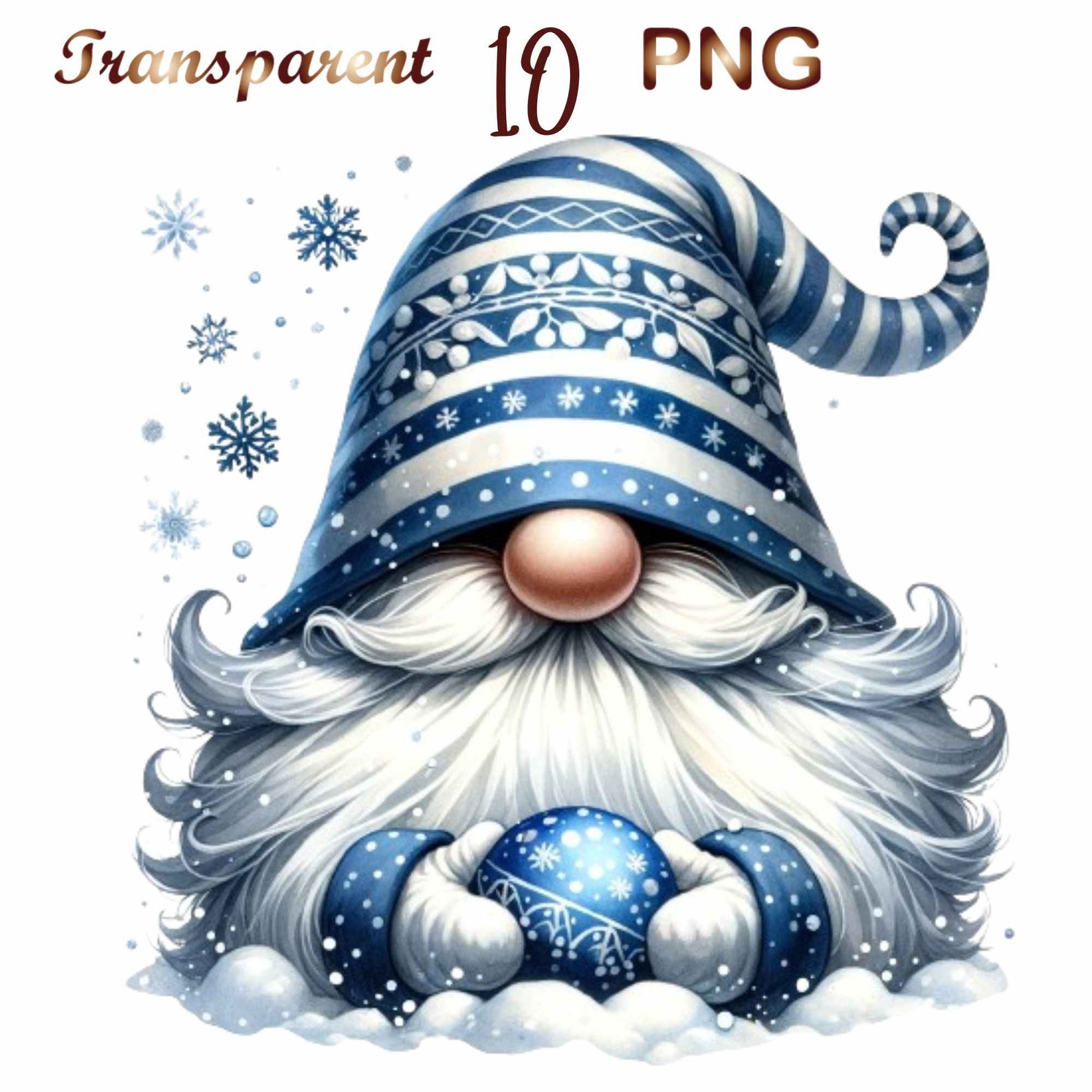 10 PNG, Christmas Gnome Clipart, Winter Clipart, Digital Download, Card ...