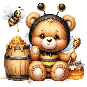 29 Png,teddy Bear Honeybee Clipart Bundle,teddy Bear Clipart Bundle ...