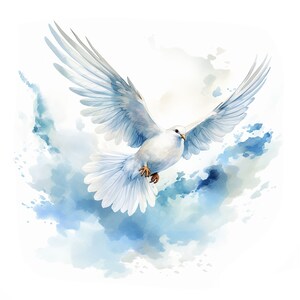 15 Jpgs,watercolor Dove Clipart Bundle, High Quality Jpgs, Card Making ...