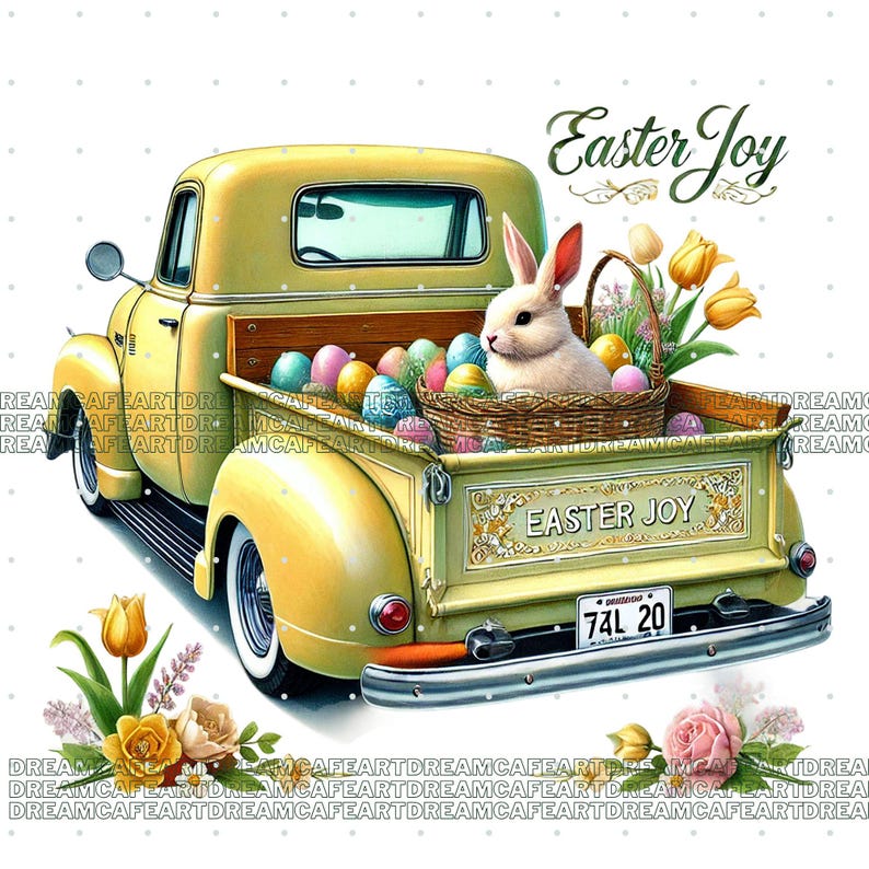 40 PNG Easter Bunny Truck Clipart, Easter Truck Clipart,easter Bunny ...
