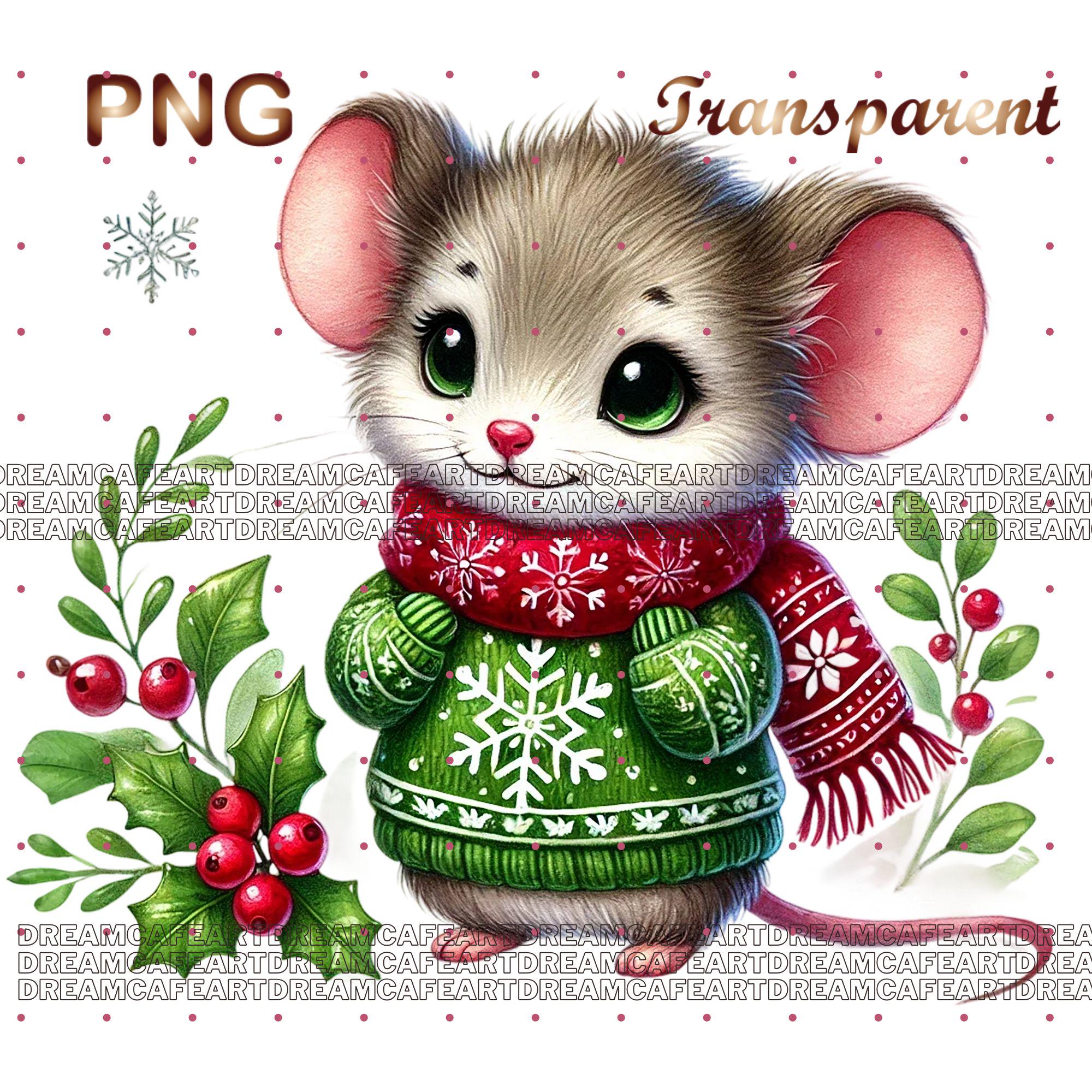 31 PNG, Christmas Mice Clipart Bundle,set 4,holiday Mouse Graphic ...