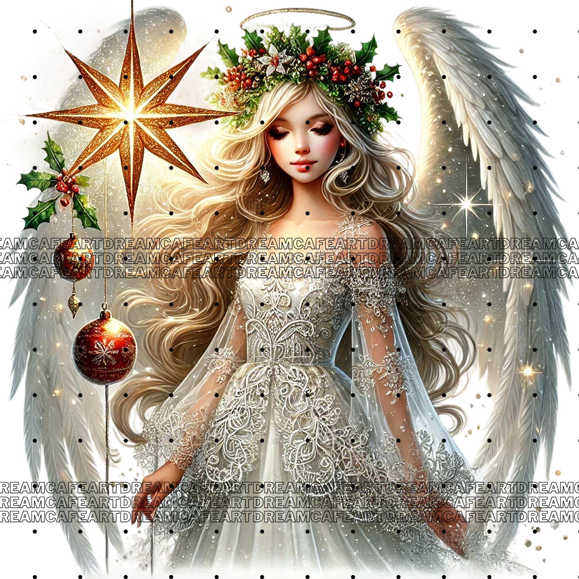 40 PNG, Christmas Angels Clipart Bundle, Set2, Winter Illustrations ...