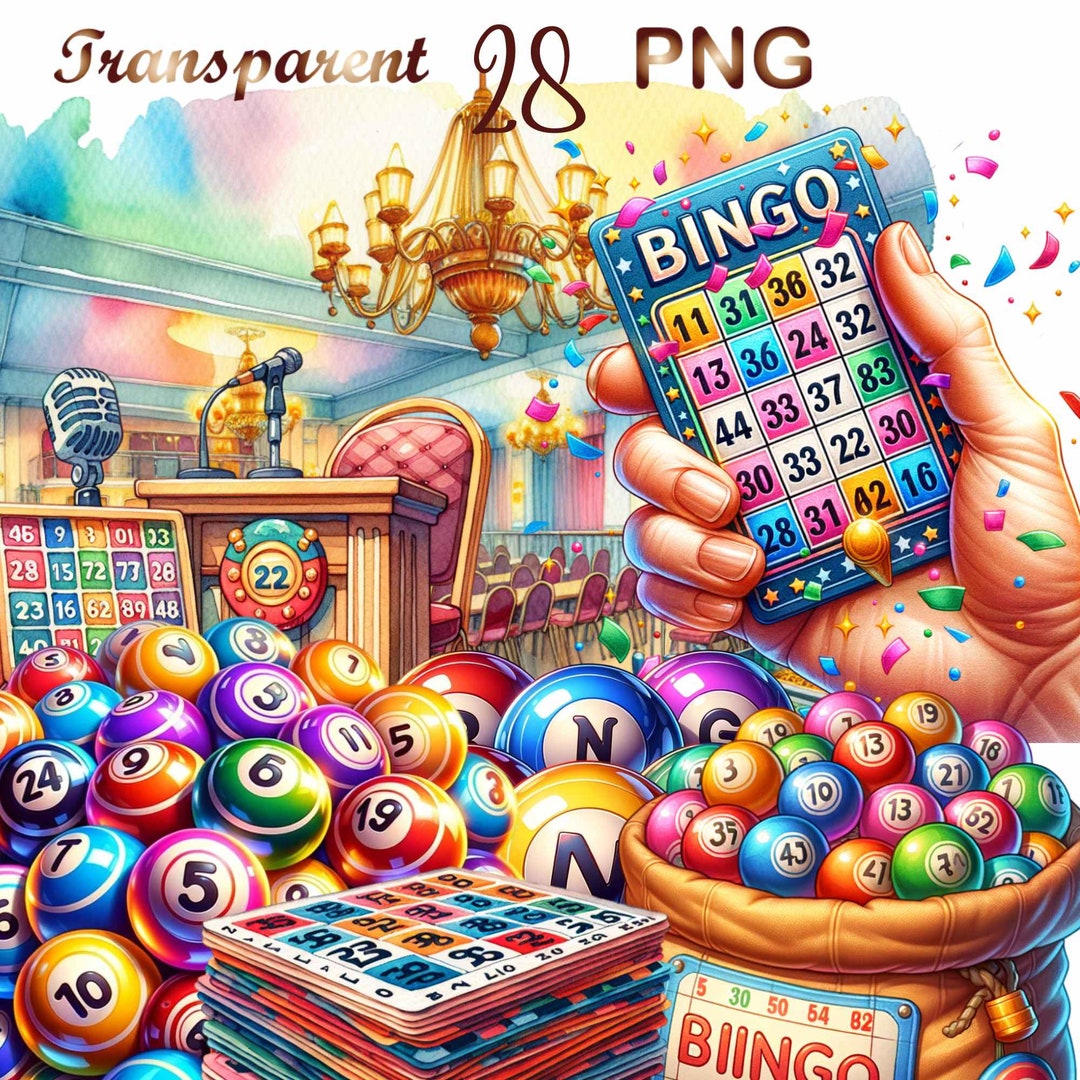 28 Bingo Clipart, Bingo Sublimation Design, Clipart Bingo,bingo Balls ...