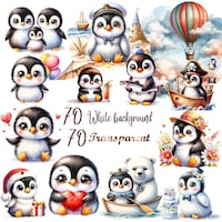Cute Arctic Animals Clipart. Cute Winter Animals, Polar Bear, Wolf ...