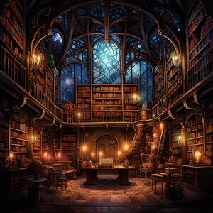 30 Printable Magical Library Digital Paper,jpgs,magical Library ...