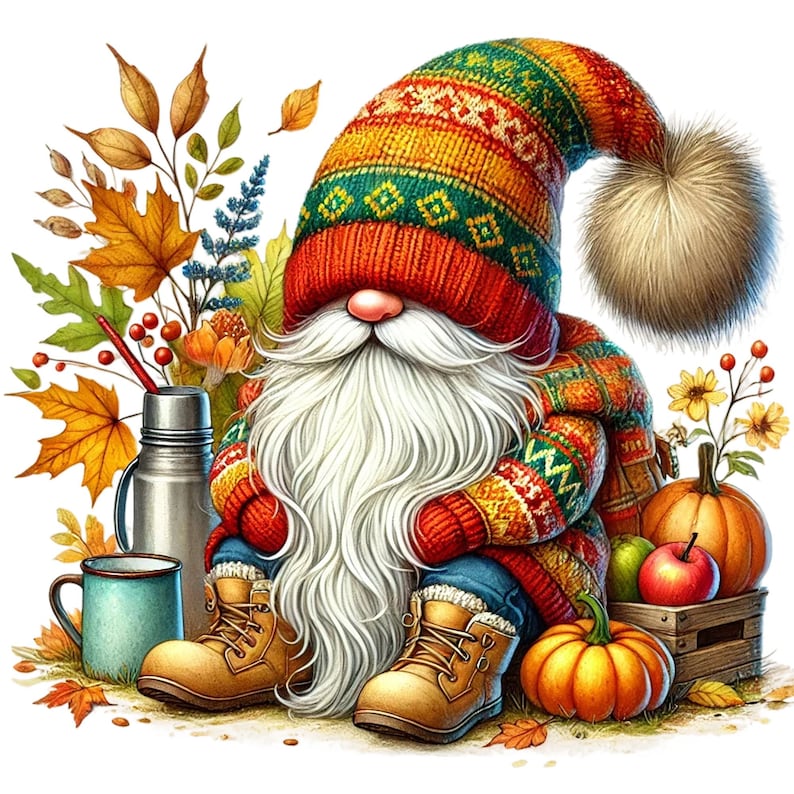 30 PNG, Hello Fall Gnome Clipart Bundle,autumn Gnome Clipart, Autumn ...