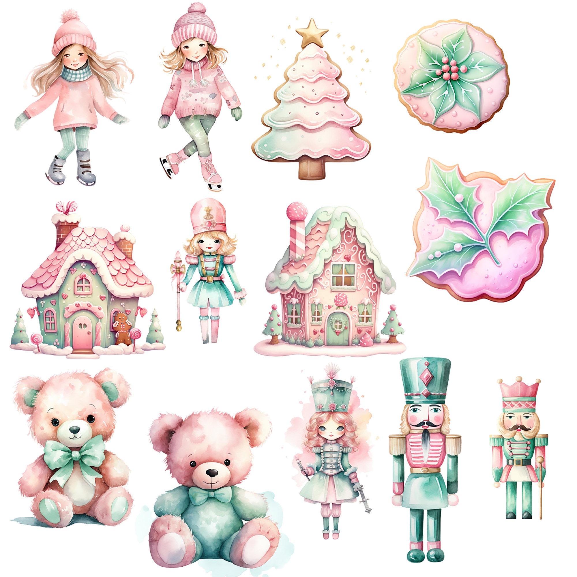 43 Pastel Christmas Clipart Png, Christmas Graphics, Merry Christmas ...