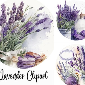 47 Lavender Clipart Bundle Watercolor Lavender Watercolor - Etsy