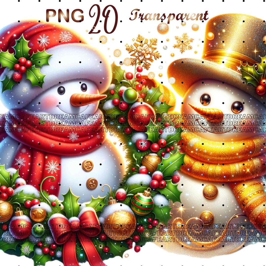 20 PNG Christmas Snowman Clipart, Christmas Snowman Bundle Clipart ...
