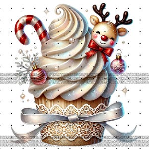 32 PNG, Christmas Cupcakes Clipart Bundle, Set2, Festive Holiday ...
